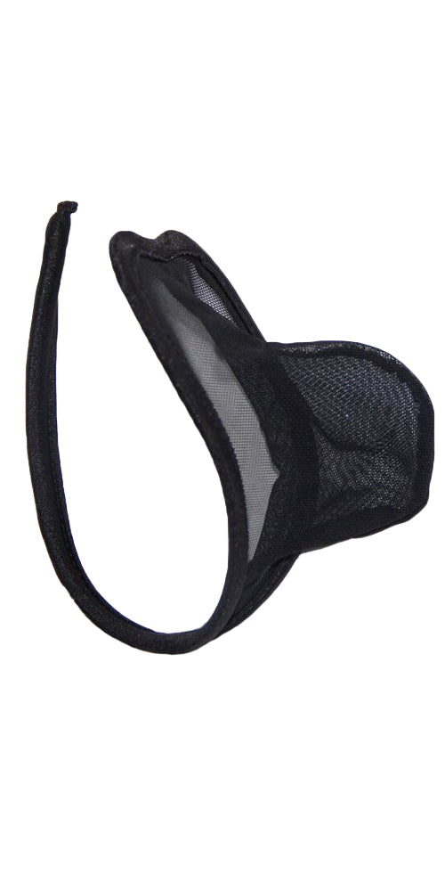 Men's Sexy Black Mesh C-String Thong (No Tan Line) Stays in Place Male ...