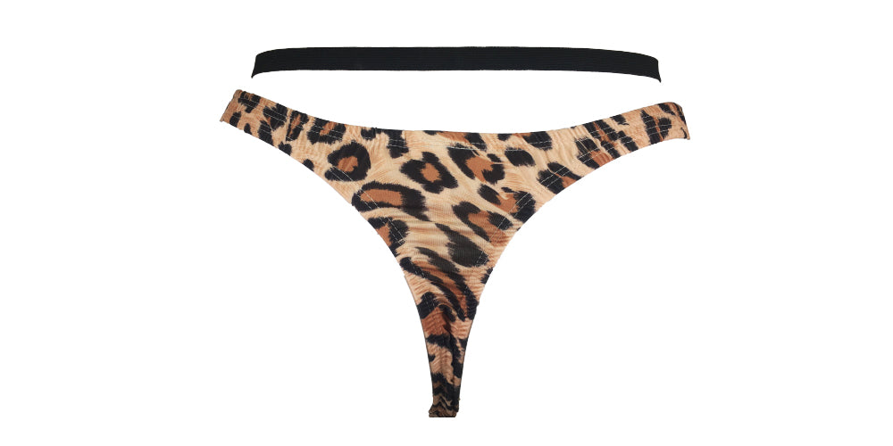 Men's Leopard Print Thong w/ Double Waist Strap, Animal print G-String ...