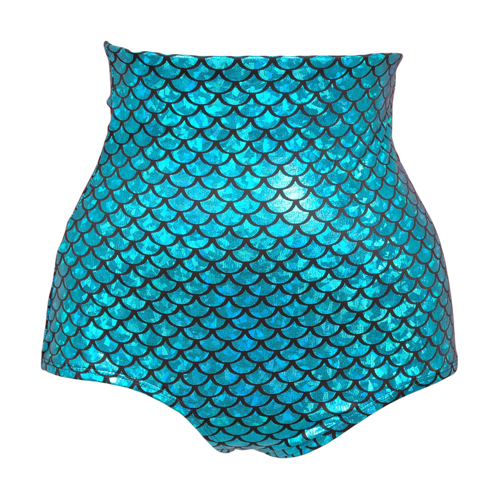 Scale High Waisted Lame Brief - Turquoise – LingerRave
