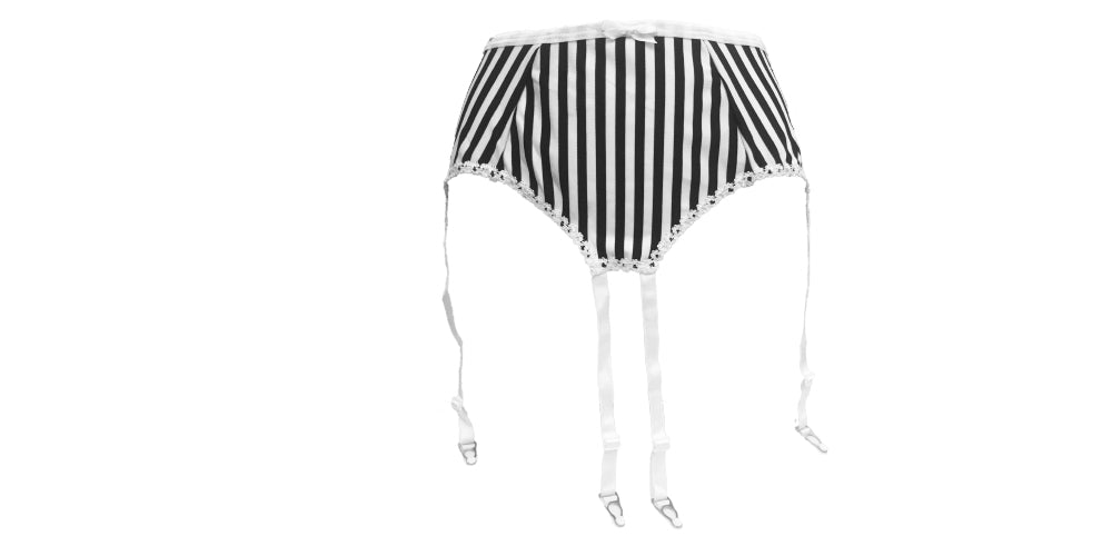 Pin Up Collection (Black and White Garter Belt) – LingerRave